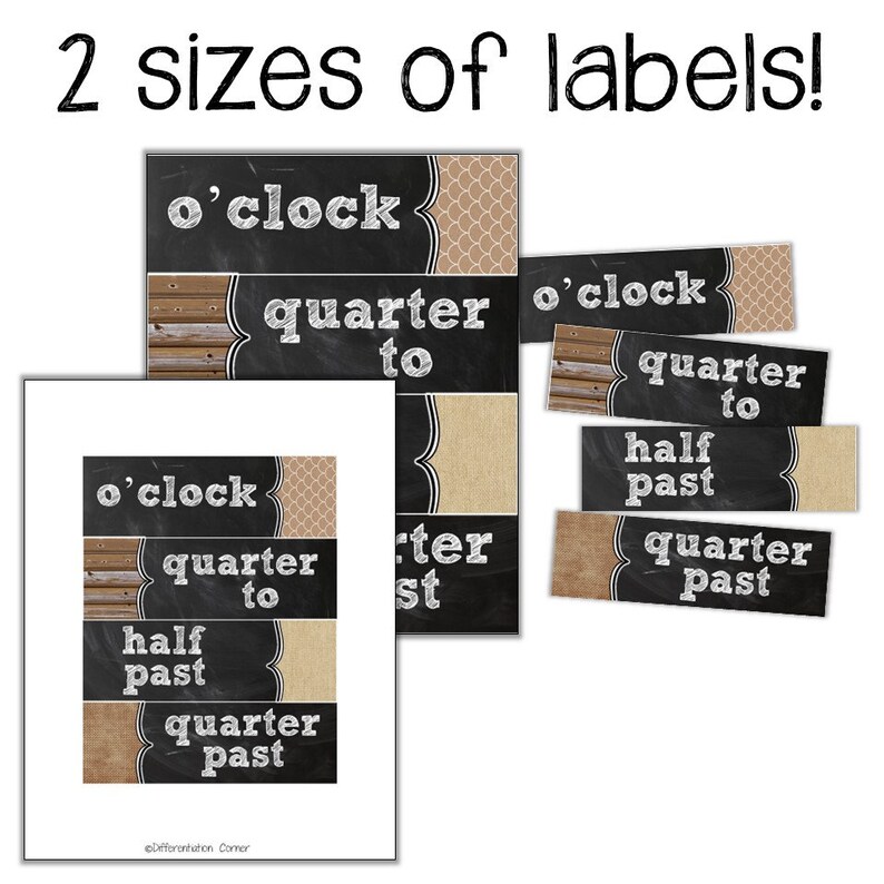 PRINTABLE Farmhouse Neutral Clock Label Numbers in 5 Minute Intervals ...