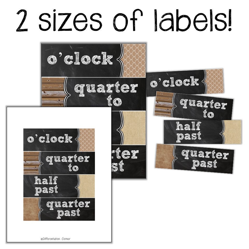 PRINTABLE Farmhouse Neutral Clock Label Numbers in 5 Minute Intervals ...
