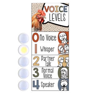 Printable Voice Level Chart Posters Chicken Farm Classroom Decor ...
