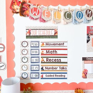 Editable Daily Schedule Cards Chicken Farmhouse Classroom Decor ...