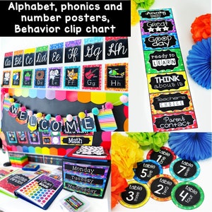 Rainbow Classroom Decor Bundle Printable Classroom Bulletin Board ...
