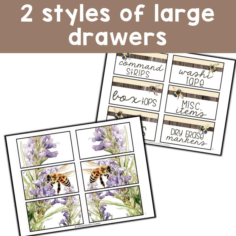 Bee Teacher Tool Box Labels Bee Classroom Decor Teacher Toolbox Labels ...