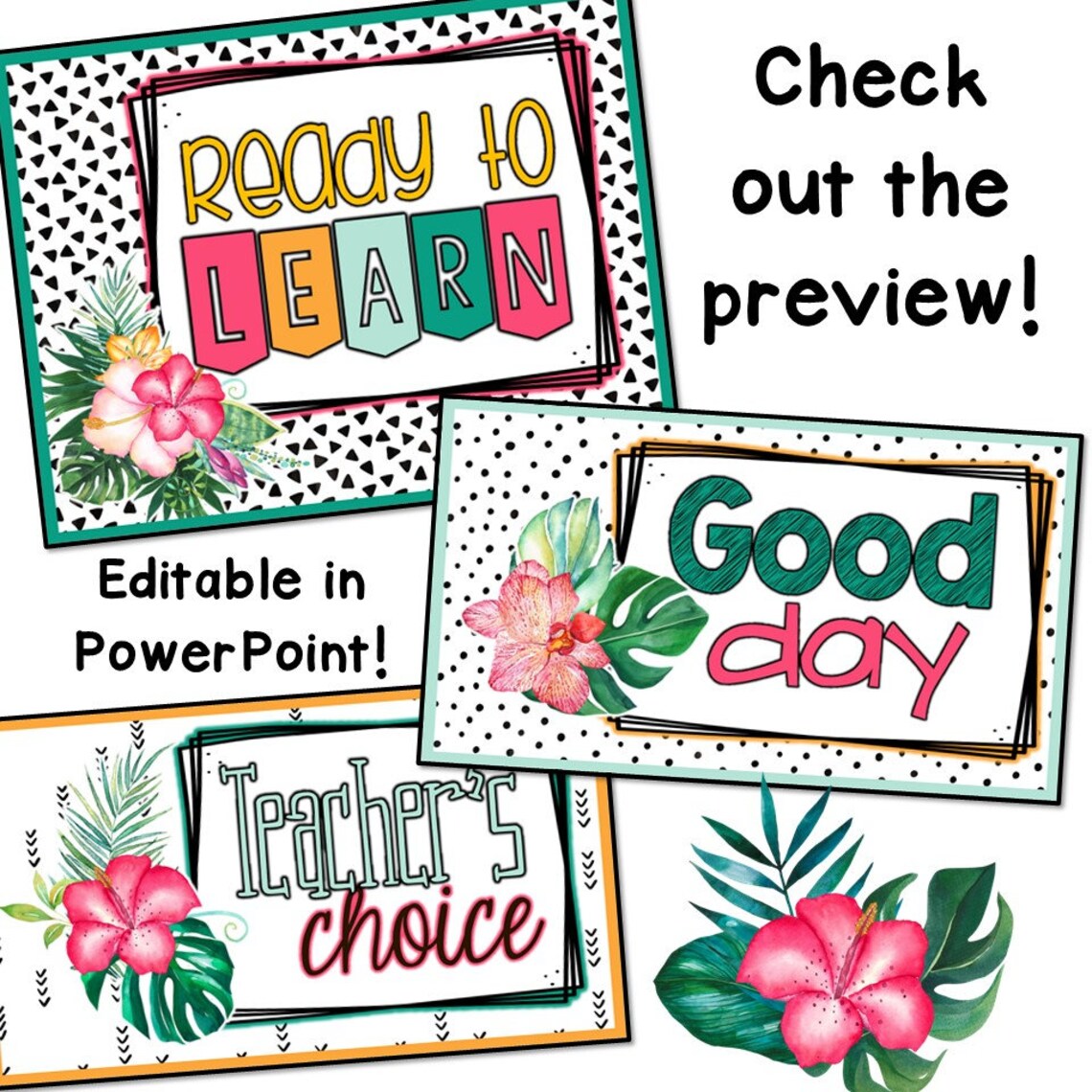 Printable Behavior Clip Chart, Tropical Classroom Decor, Editable ...