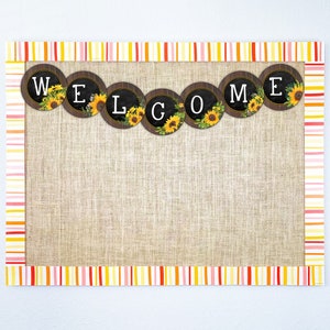 PRINTABLE Welcome Banner | Sunflower Farmhouse Classroom Decor ...