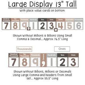 Neutral Place Value Chart Posters | Place Value Wall Display Neutral ...
