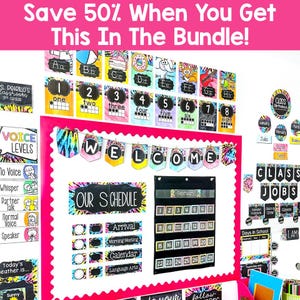 PRINTABLE Table Numbers | Tie Dye Retro Classroom Decor | Classroom ...