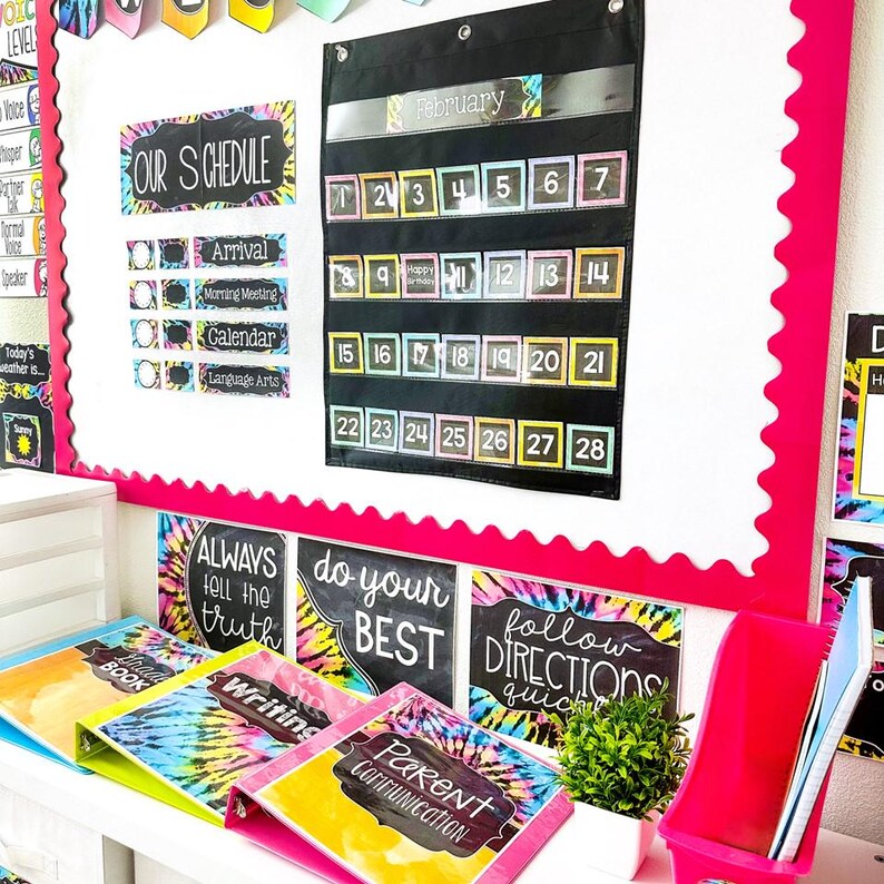 Tie Dye Retro Classroom Decor Bundle Classroom Groovy Classroom ...