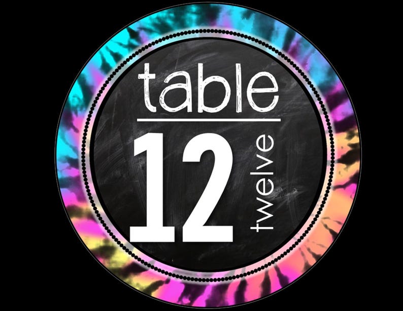 PRINTABLE Table Numbers | Tie Dye Retro Classroom Decor | Classroom ...