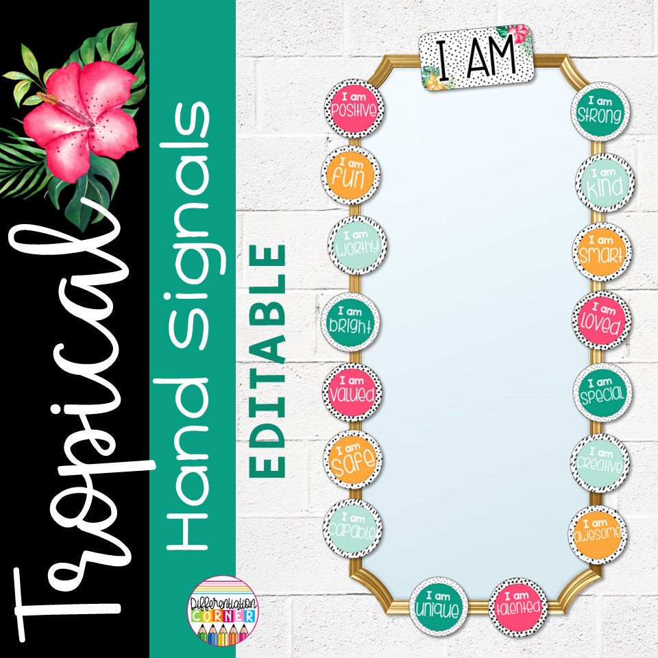 Positive Affirmation Station Cards Display Tropical Classroom - Etsy