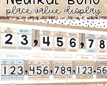 Place Value Chart EDITABLE Interactive Color & BW Posters Classroom ...