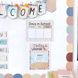 Boho Classroom Calendar Set With Weather Chart | Neutral Boho Classroom ...