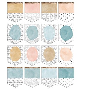 Editable Boho Bunting Bulletin Board Banner Letters | Neutral Boho ...