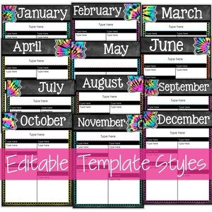 Editable Classroom Newsletter Template Tie Dye Retro Classroom Decor ...