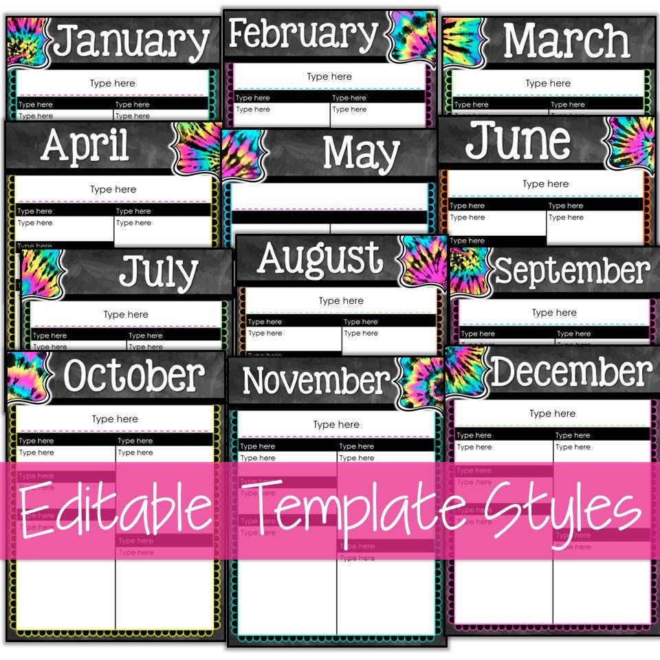 Editable Classroom Newsletter Template Tie Dye Retro Classroom Decor ...