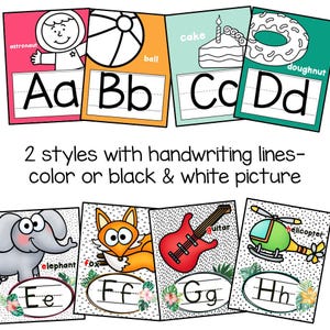 Cursive and Print Alphabet Posters for the Classroom Printable Alphabet ...