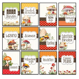 Editable Mushroom Binder Covers and Spines Retro Classroom Decor ...