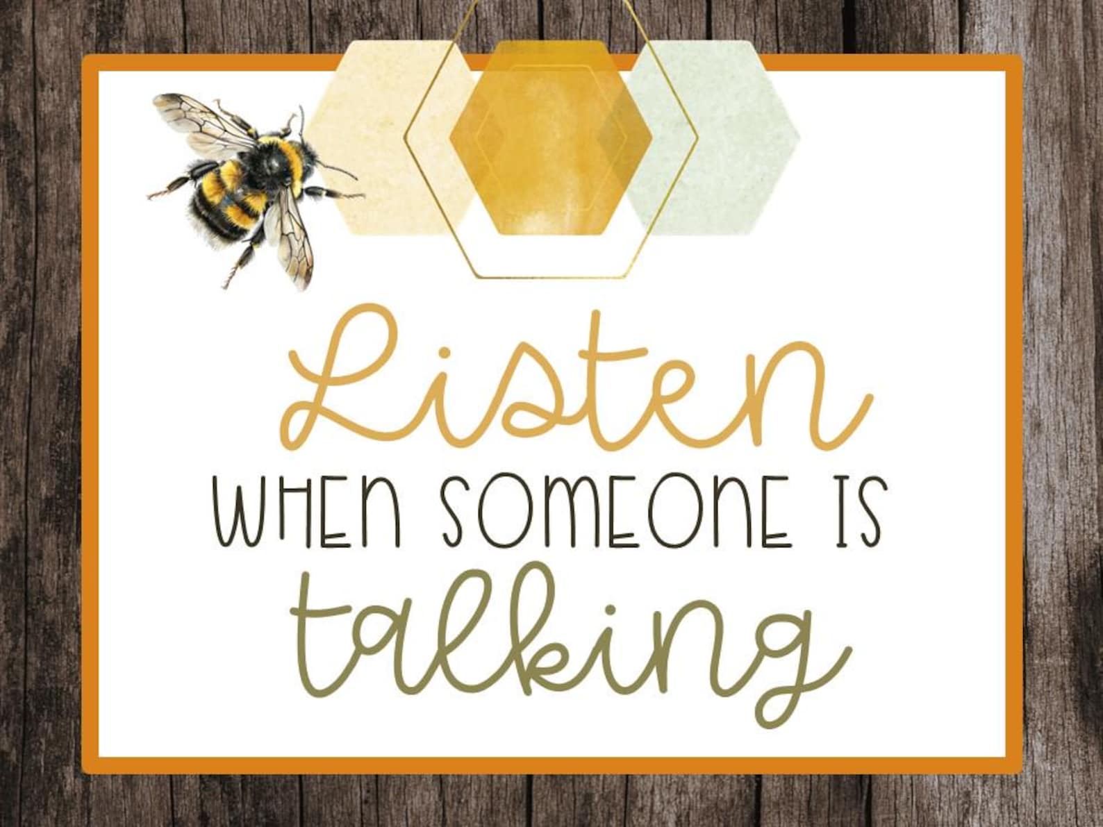 Bee Classroom Rules Posters Bee Classroom Decor Classroom Rules and ...