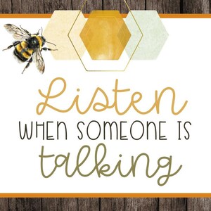 Bee Classroom Rules Posters Bee Classroom Decor Classroom Rules and ...