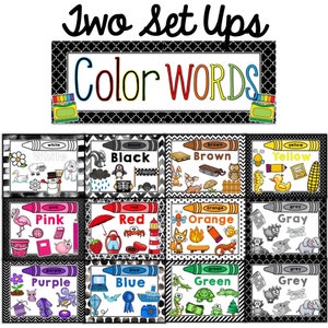 PRINTABLE Color Posters Pack | Black and White Classroom Decor | Black ...