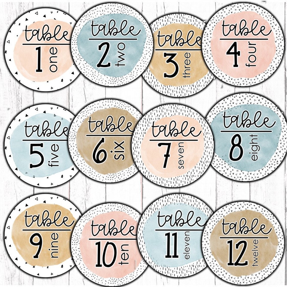 PRINTABLE Boho Table Numbers Neutral Boho Classroom Decor - Etsy