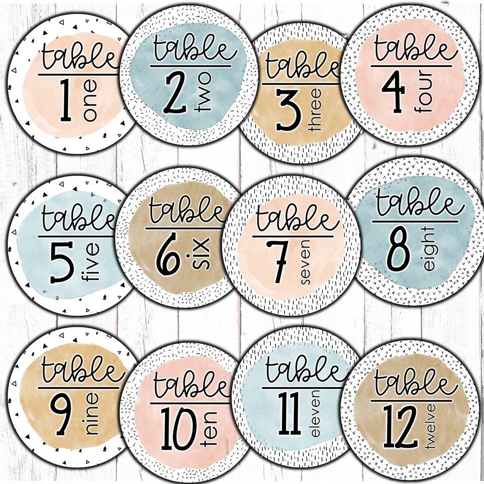 PRINTABLE Boho Table Numbers Neutral Boho Classroom Decor Classroom ...