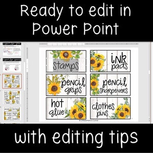 Teacher Tool Box Labels, Sunflower Modern Farmhouse Teacher Toolbox ...