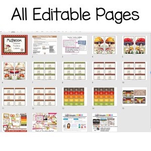 Mushroom Teacher Tool Box Labels Retro Classroom Decor Teacher Toolbox ...