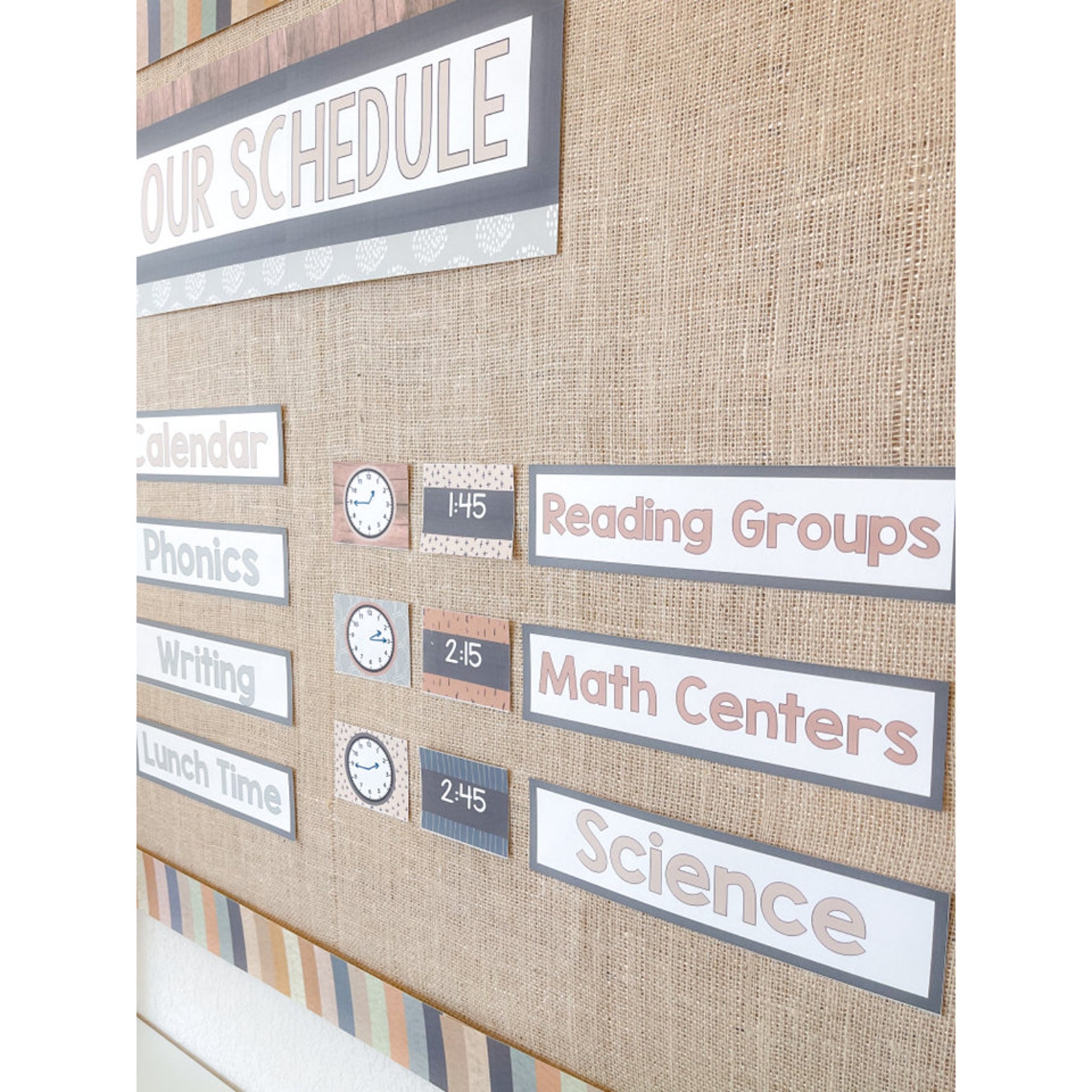 Editable Daily Schedule Cards Neutral Boho Classroom Decor Boho ...