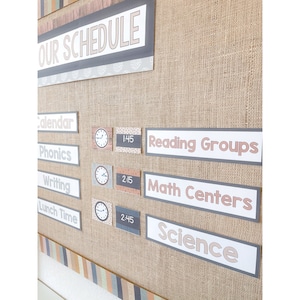 Editable Daily Schedule Cards Neutral Boho Classroom Decor Boho ...