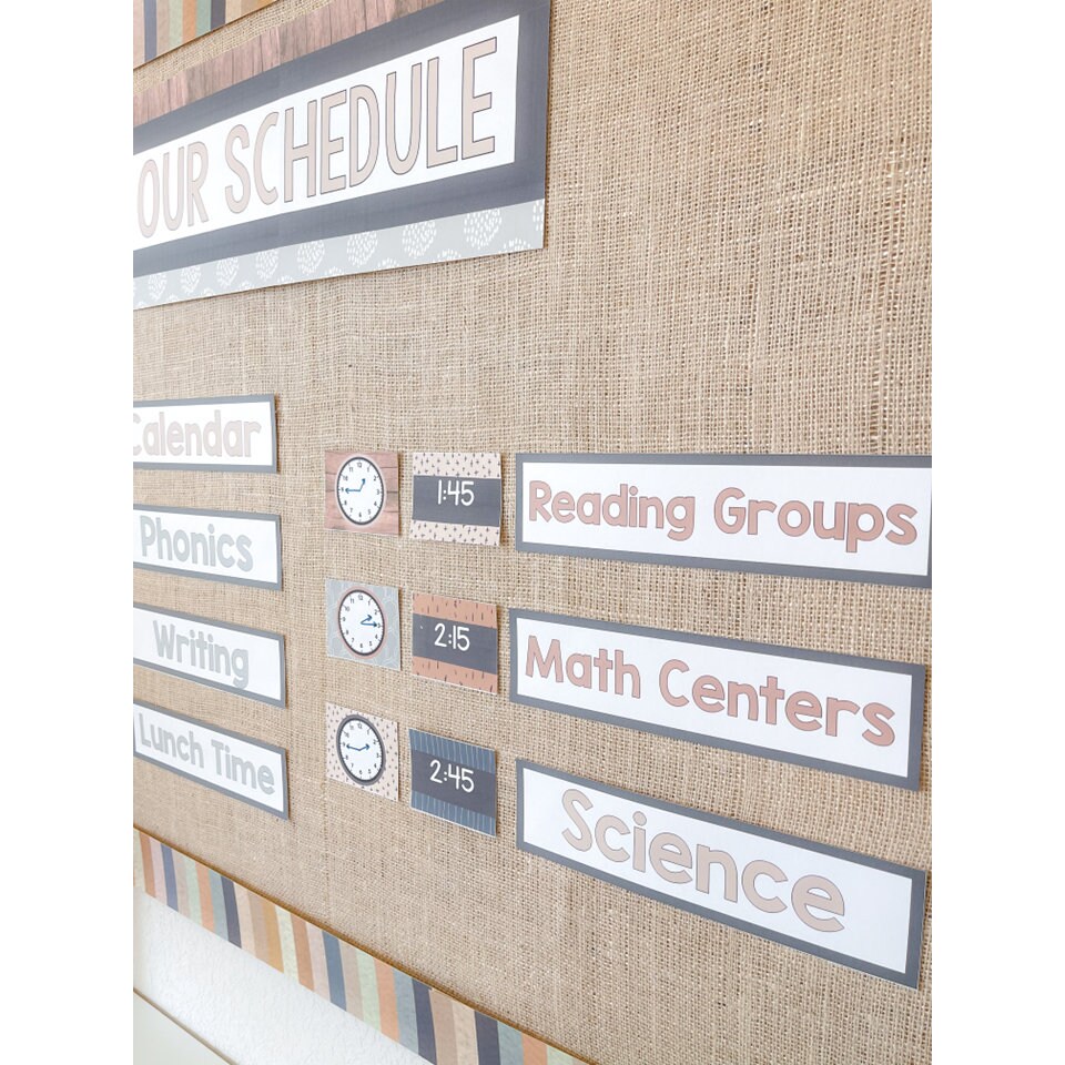 Editable Daily Schedule Cards Neutral Boho Classroom Decor Boho ...