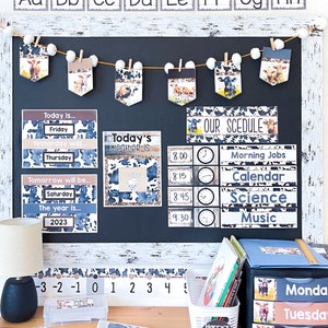 Editable Cow Print Bunting Bulletin Board Banner Letters Farmhouse ...