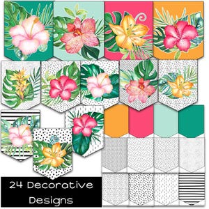 Editable Tropical Bunting Bulletin Board Banner Letters | Tropical ...