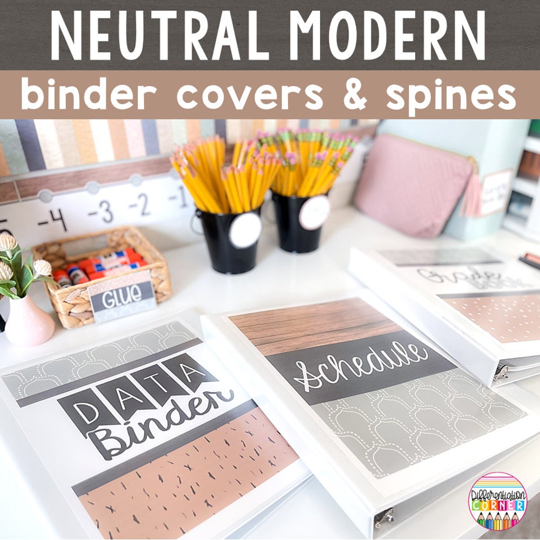 Editable Binder Covers and Spines | Neutral Boho Classroom Decor ...