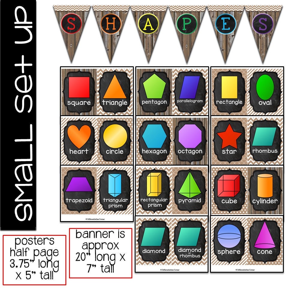 PRINTABLE Shape Posters and Charts | Farmhouse Neutral Classroom Decor ...