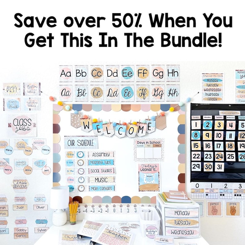 Printable Behavior Clip Chart Neutral Boho Classroom Decor Editable ...