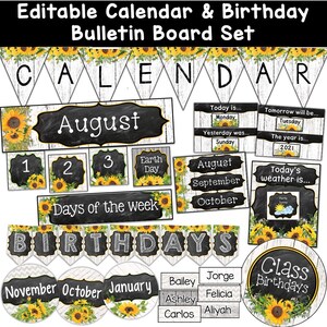 Modern Sunflower Classroom Decor Sunflower Printable Classroom Bulletin ...