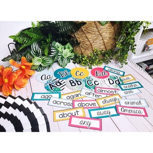 Classroom Word Wall Display Editable Tropical Classroom Decor Word Wall ...