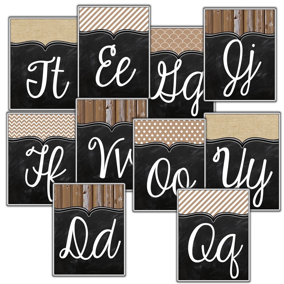 Cursive Alphabet Posters for the Classroom Farmhouse Neutral Classroom ...