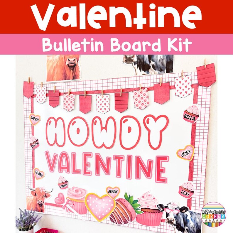 Valentine's Day Bulletin Board Kit | February Bulletin Board CUTE ...