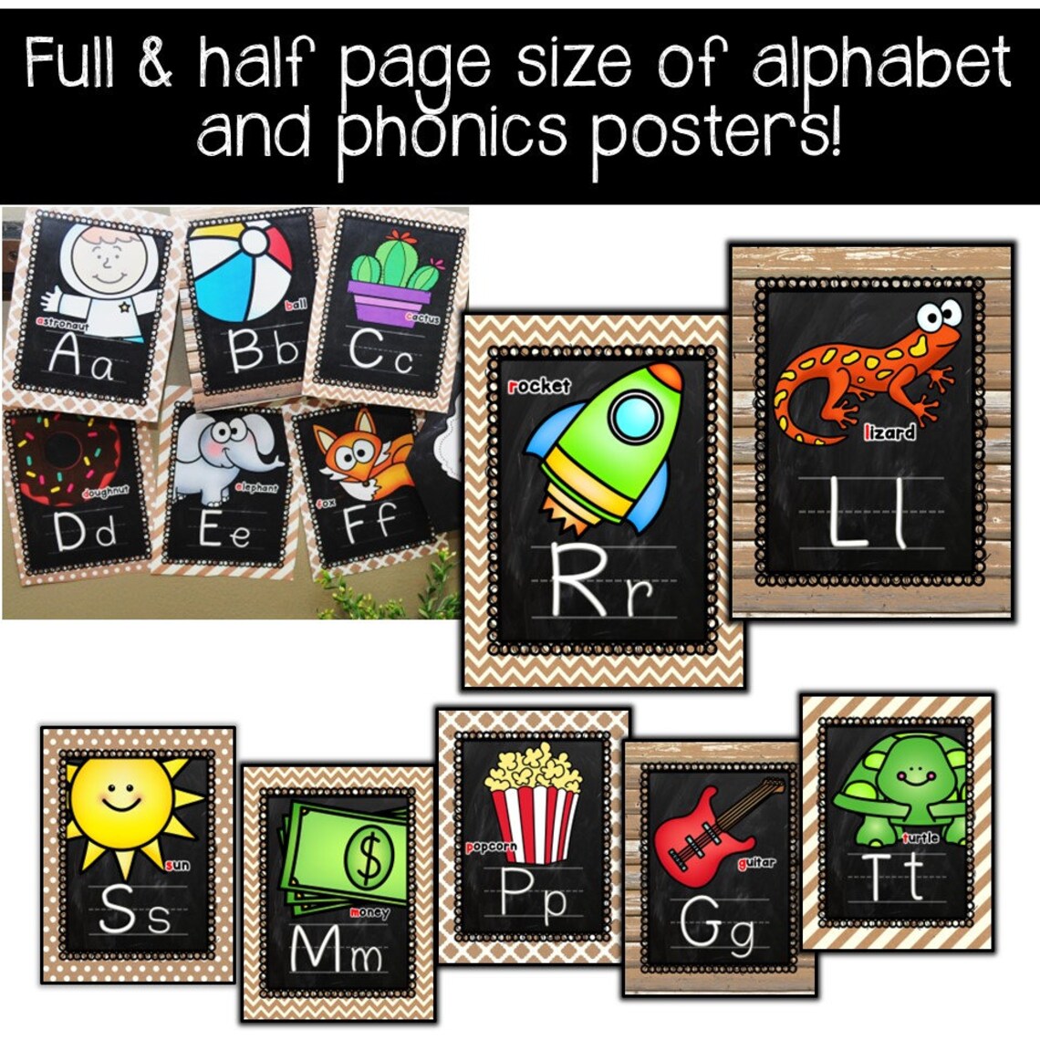 Farmhouse Neutral Alphabet Posters, Phonics Posters Vowel Valley Sound ...