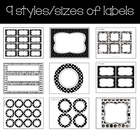 Editable Labels Black And White