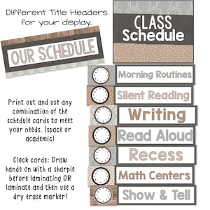Editable Daily Schedule Cards Neutral Boho Classroom Decor Boho ...