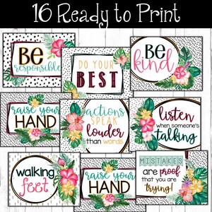 Editable Tropical Classroom Rules Posters Tropical Classroom Decor ...