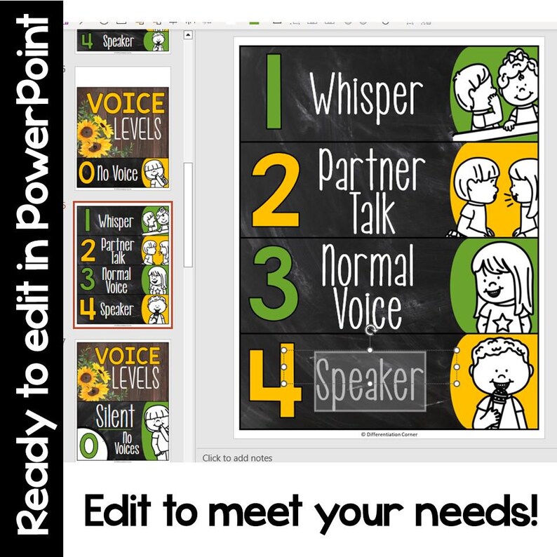 Printable Voice Level Chart Posters Farmhouse Classroom Decor Editable ...