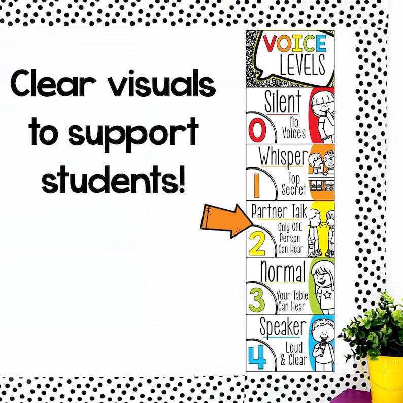 Printable Voice Level Chart Posters Composition Notebook Classroom ...