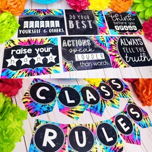 Tie Dye Retro Classroom Decor Bundle Classroom Bulletin Board Display ...