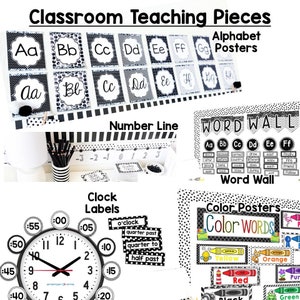 Modern Black and White Classroom Decor Bundle Classroom Bulletin Board ...