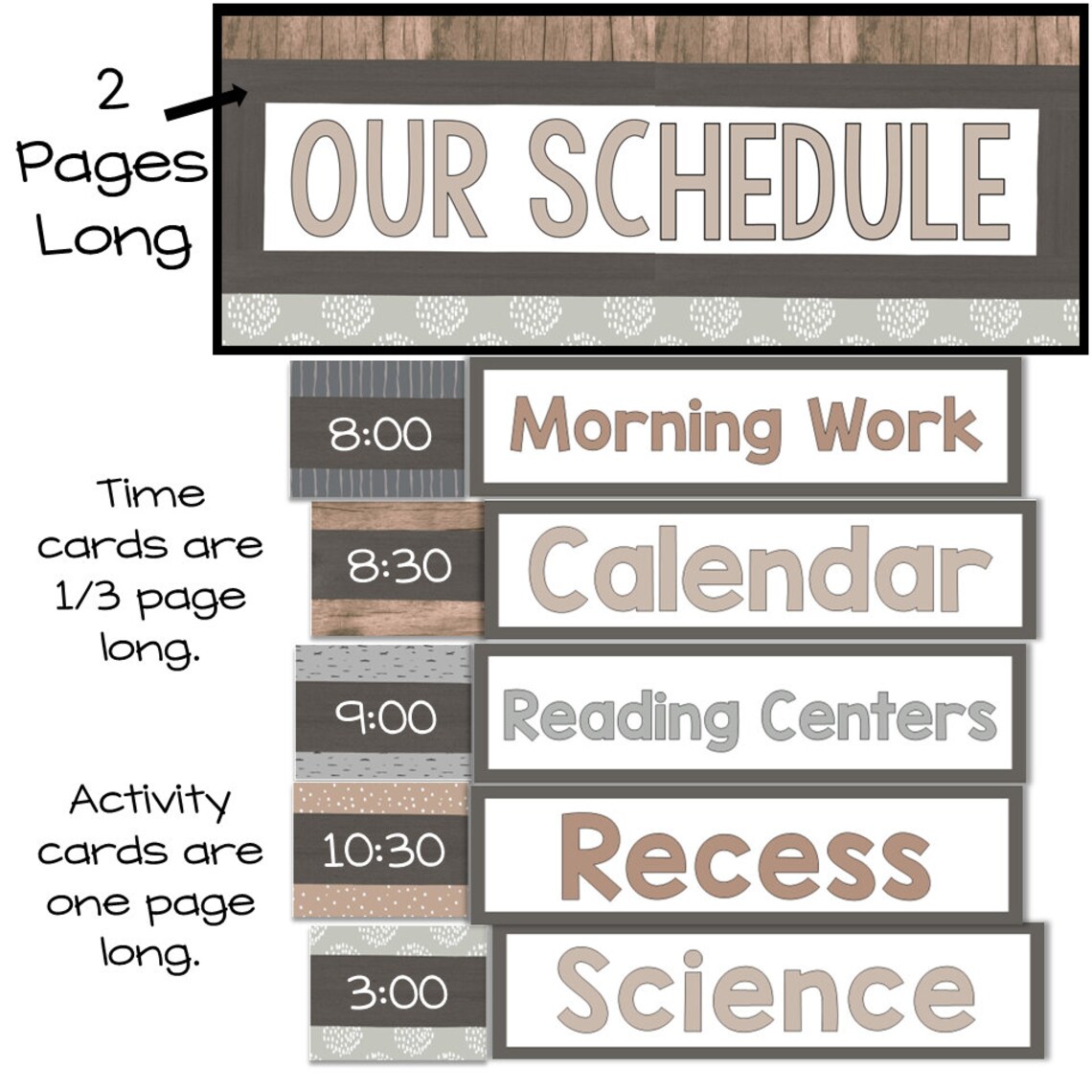 Editable Daily Schedule Cards Neutral Boho Classroom Decor Boho ...