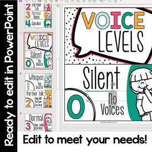 Printable Voice Level Chart Posters, Tropical Classroom Decor, Editable ...