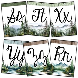 Cursive and Print Alphabet Posters for the Classroom Nature Classroom ...